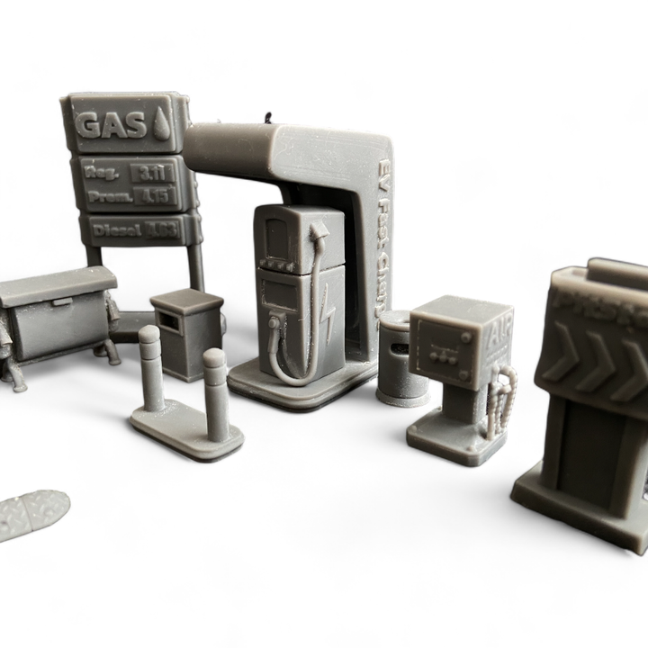 3D Printable Gas Station by Tiny Furniture