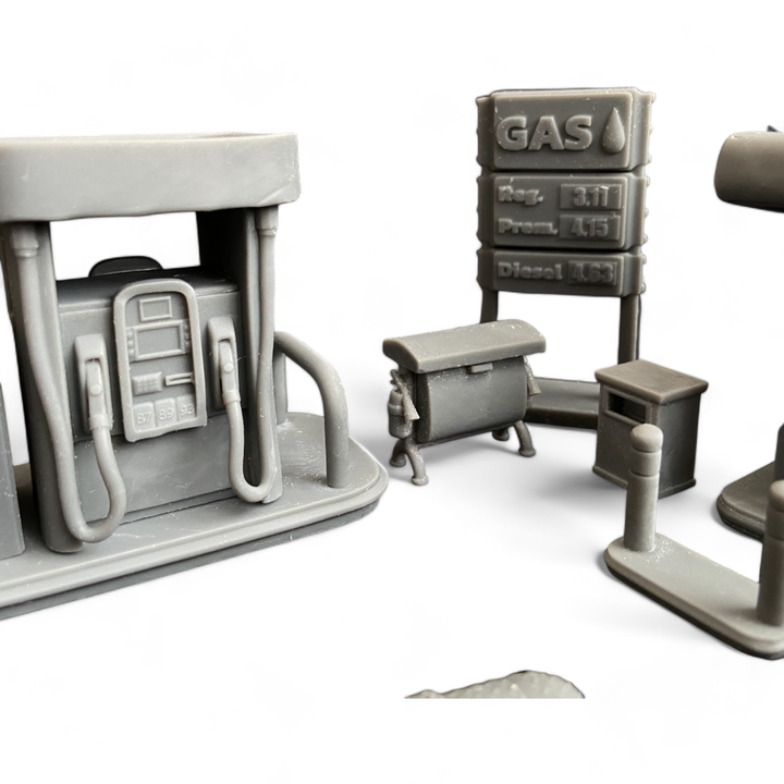 3D Printable Gas Station by Tiny Furniture