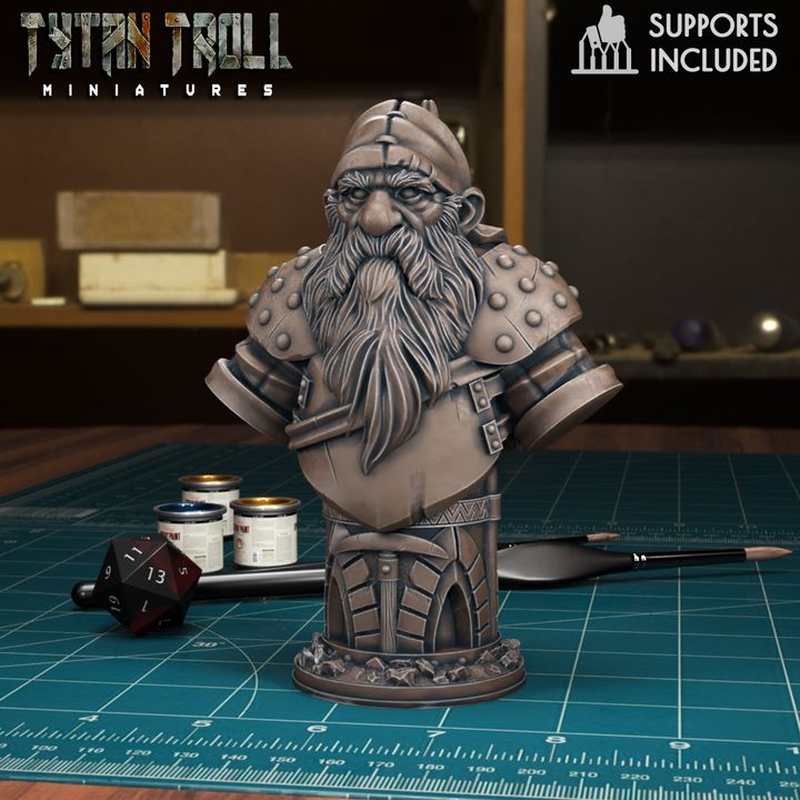 3D Printable Dwarf Chess Set [Pre-Supported] by TytanTroll Miniatures