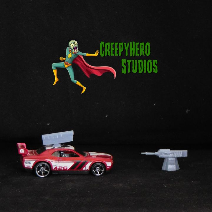 3D Printable Gaslands Highway 24 Turret and Sentry Base by Michael Crossman