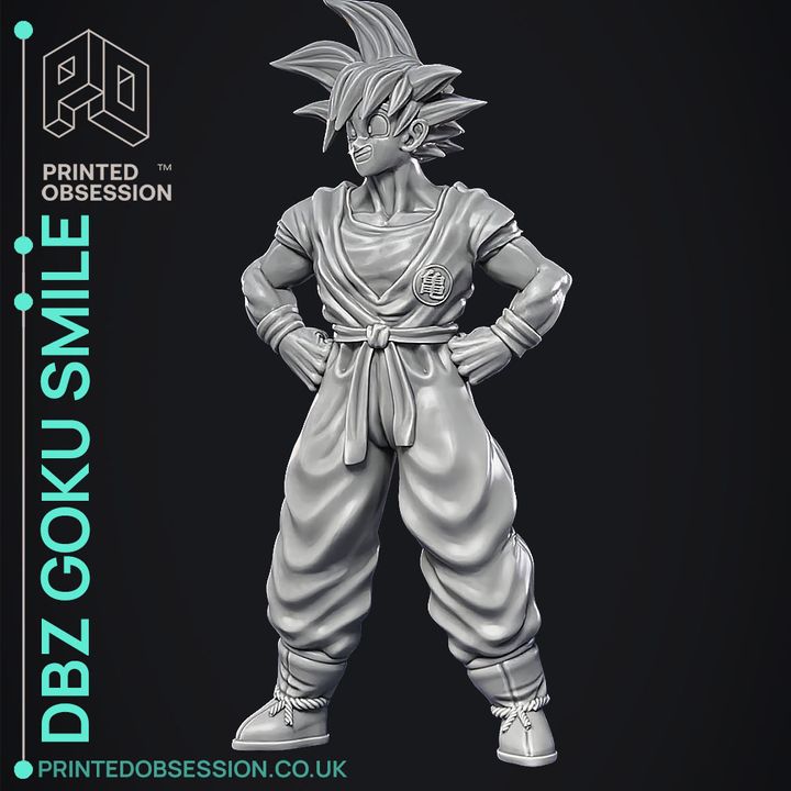 3D Printable Goku Smiling - Dragon Ball Z - Fan Art by Printed Obsession