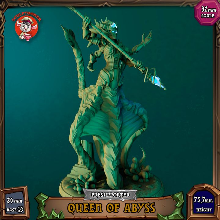 3D Printable Queen of Abyss - 32mm scale pre-supported miniature by ...
