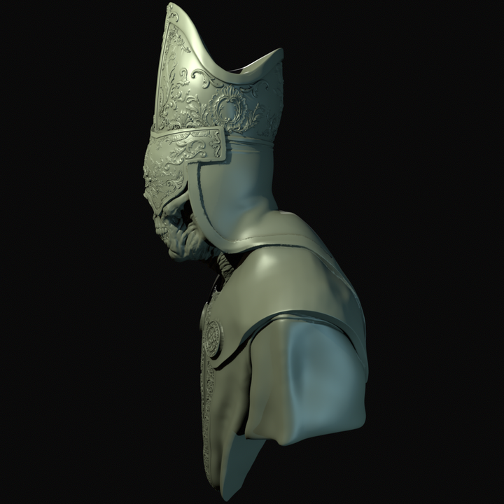 3D Printable Undead Priest Bust 75mm by Jeremy Smith