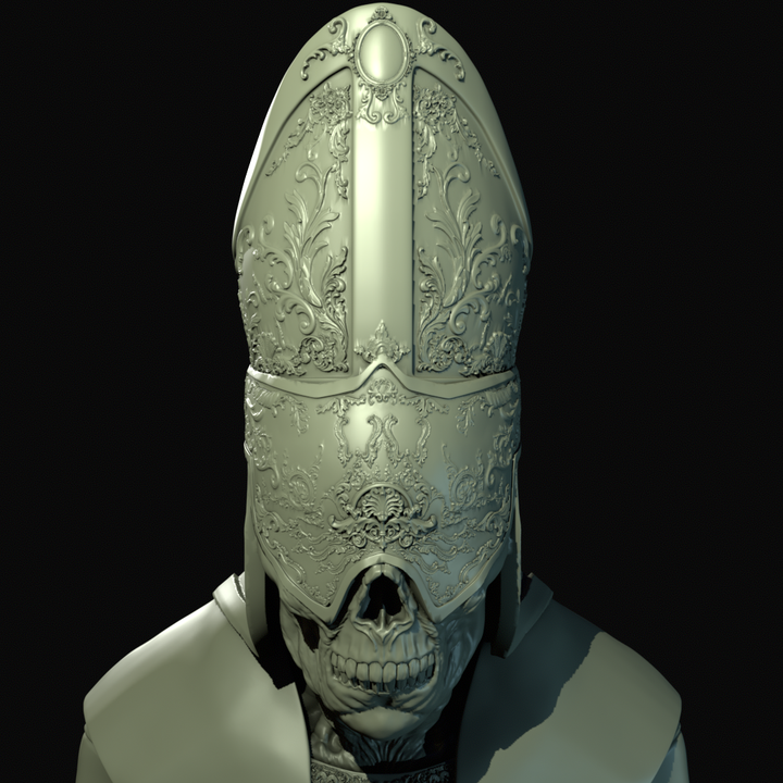 3D Printable Undead Priest Bust 75mm by Jeremy Smith