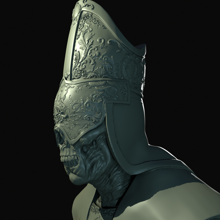 3D Printable Undead Priest Bust 75mm by Jeremy Smith