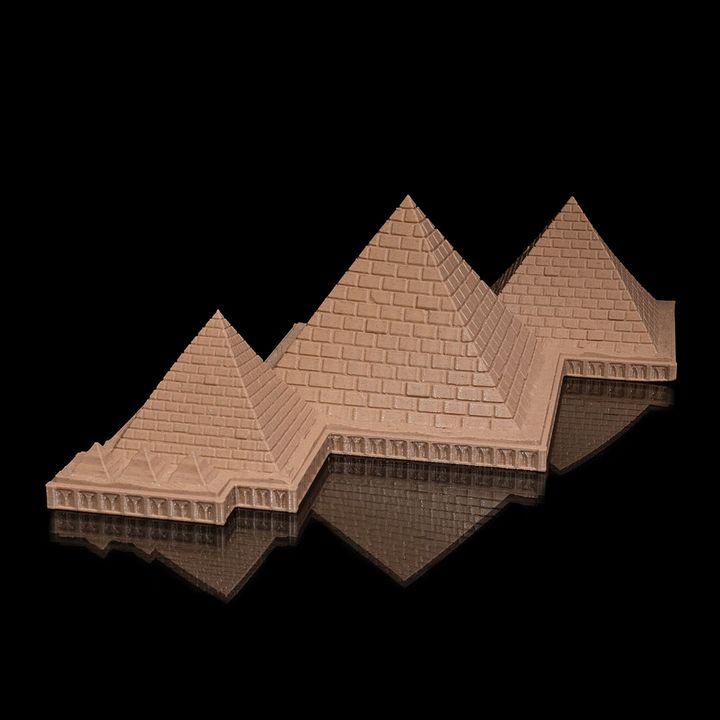 3D Printable Giza Pyramid Complex by Stlflix
