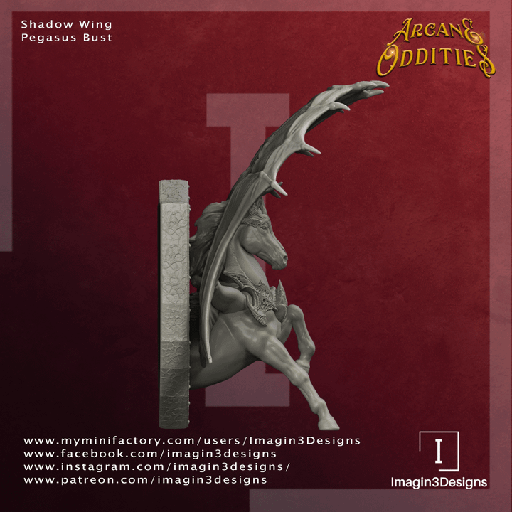 3D Printable Shadow Wing Pegasus Bust by Imagin3Designs