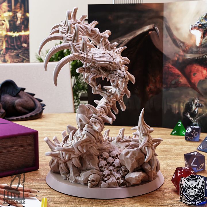 3D Printable Bone Naga by Dungeon Dog