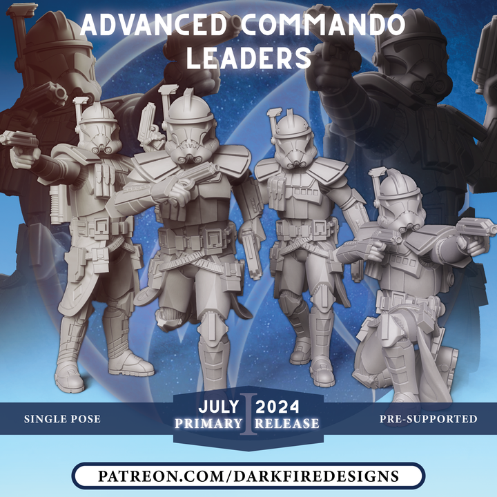 3D Printable Advanced Commando Leaders by Dark Fire Designs