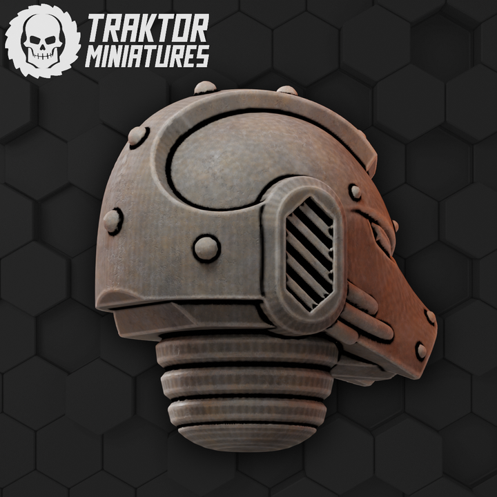 3D Printable Mk Hex Helmet by Traktor Miniatures