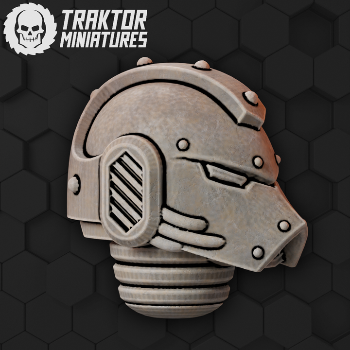 3D Printable Mk Hex Helmet by Traktor Miniatures