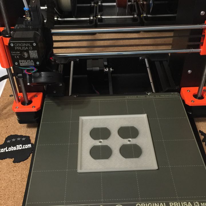 3D Printable Outlet Cover Double by Star Labs 3D, LLC