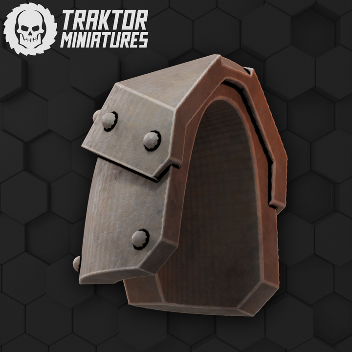 3D Printable Mk Hex Shoulder Pad by Traktor Miniatures