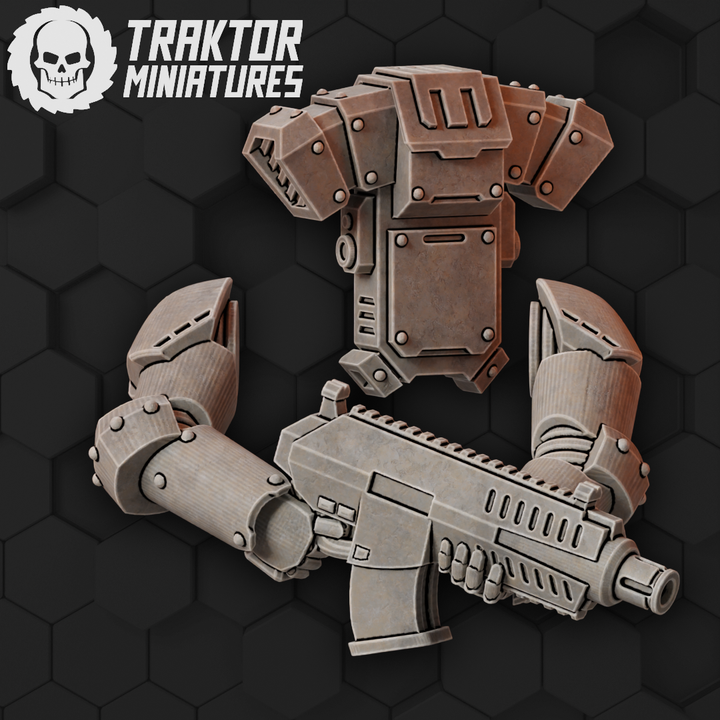 3D Printable Mk Hex Gunner Set by Traktor Miniatures