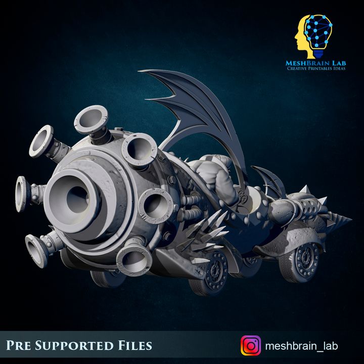 3D Printable Evil Machine Race Ork car by MeshBrain Lab