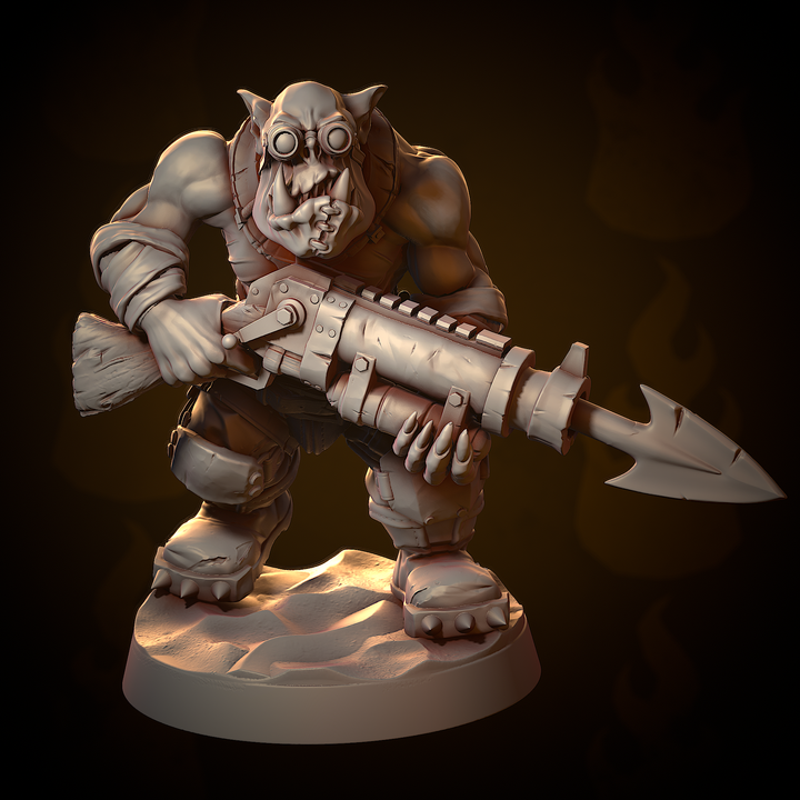 3D Printable MrModulork's Speedkult Rifle Orc Ladz by MrModulork