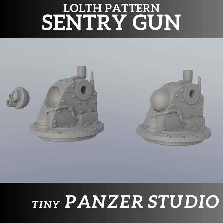 3D Printable Lolith Pattern Sentry Gun by Tiny Panzer Studio