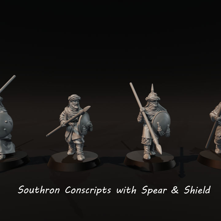 3D Printable Southron Conscripts With Spear And Shield by Medbury ...