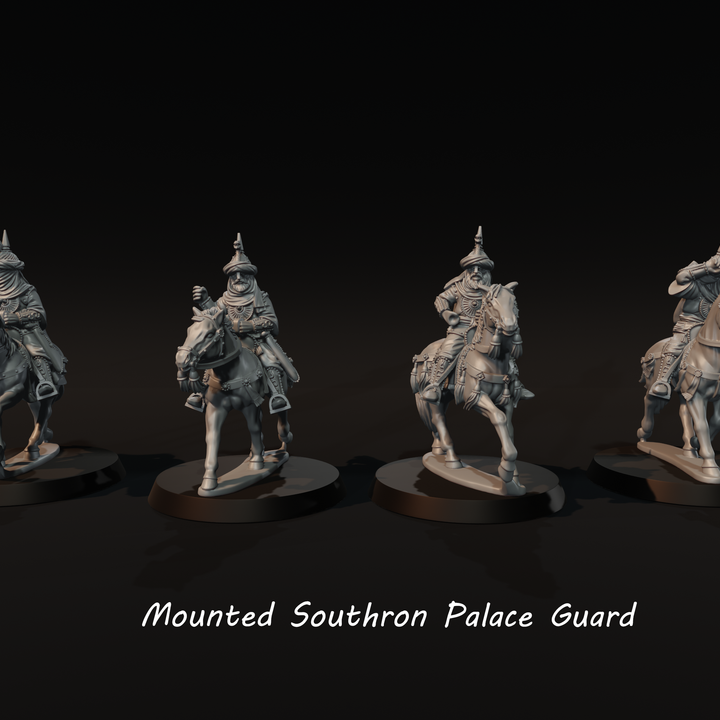 3D Printable Mounted Southron Palace Guard by Medbury Miniatures
