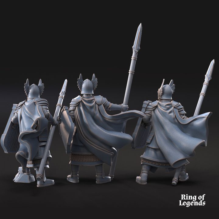 3D Printable 3x Guards of the Grey Tree on foot | Grey Castle | Fantasy ...