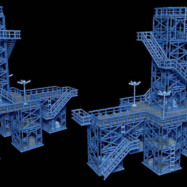 3D Printable Terrain - MODULAR GANTRY CONSTRUCTION SET #1 by Adam Rodgers