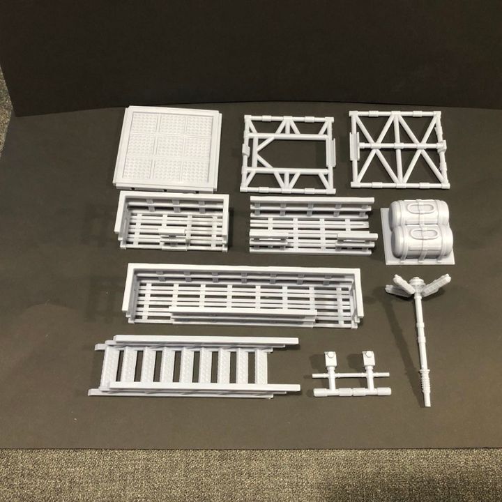 3D Printable Terrain - MODULAR GANTRY CONSTRUCTION SET #1 by Adam Rodgers