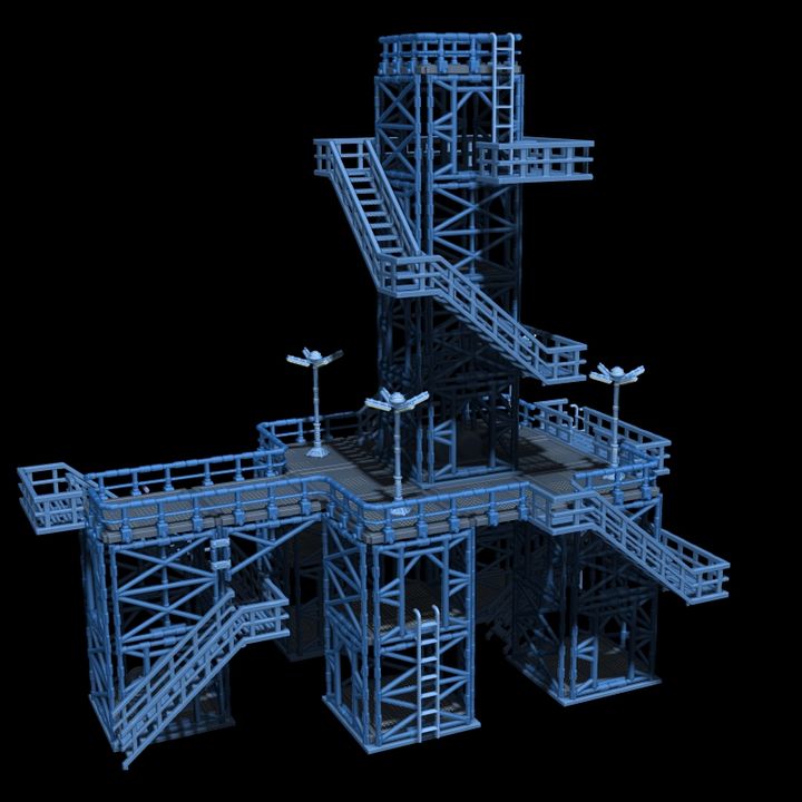 3D Printable Terrain - MODULAR GANTRY CONSTRUCTION SET #1 by Adam Rodgers