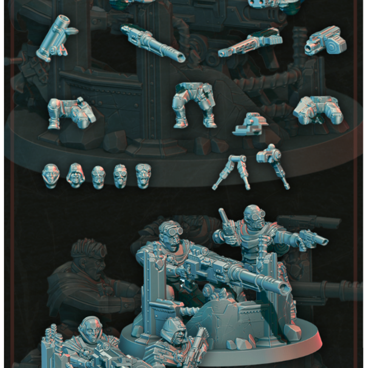 3D Printable 1st and unique heavy weapon squad by Julien GREGOIRE
