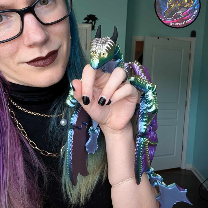 3D Printable Flexi Dragon Finger Arm Puppet by Kirsten M