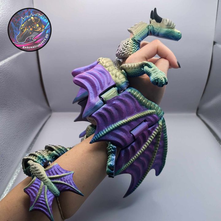 3D Printable Flexi Dragon Finger Arm Puppet by Kirsten M