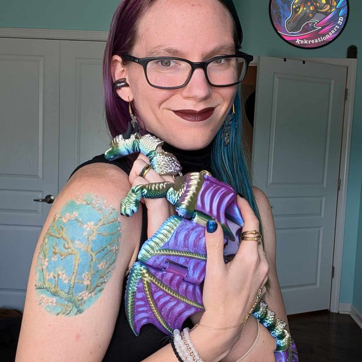 3D Printable Flexi Dragon Finger Arm Puppet by Kirsten M