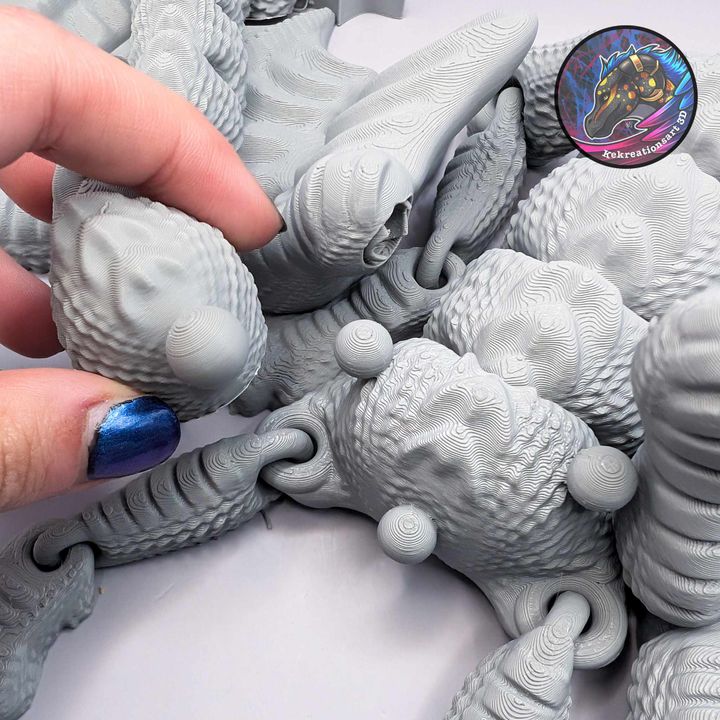 3D Printable Flexi Dragon Finger Arm Puppet by Kirsten M