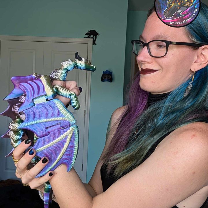 3D Printable Flexi Dragon Finger Arm Puppet by Kirsten M