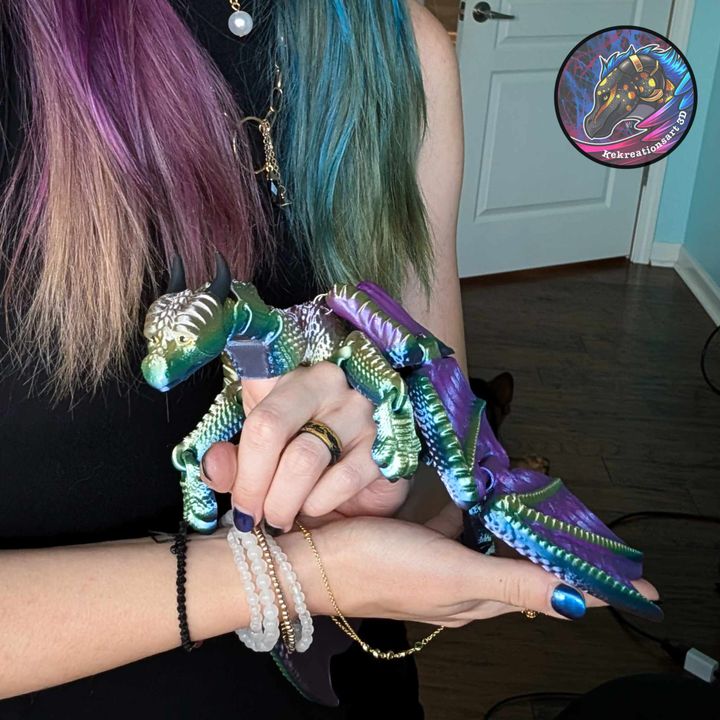 3D Printable Flexi Dragon Finger Arm Puppet by Kirsten M