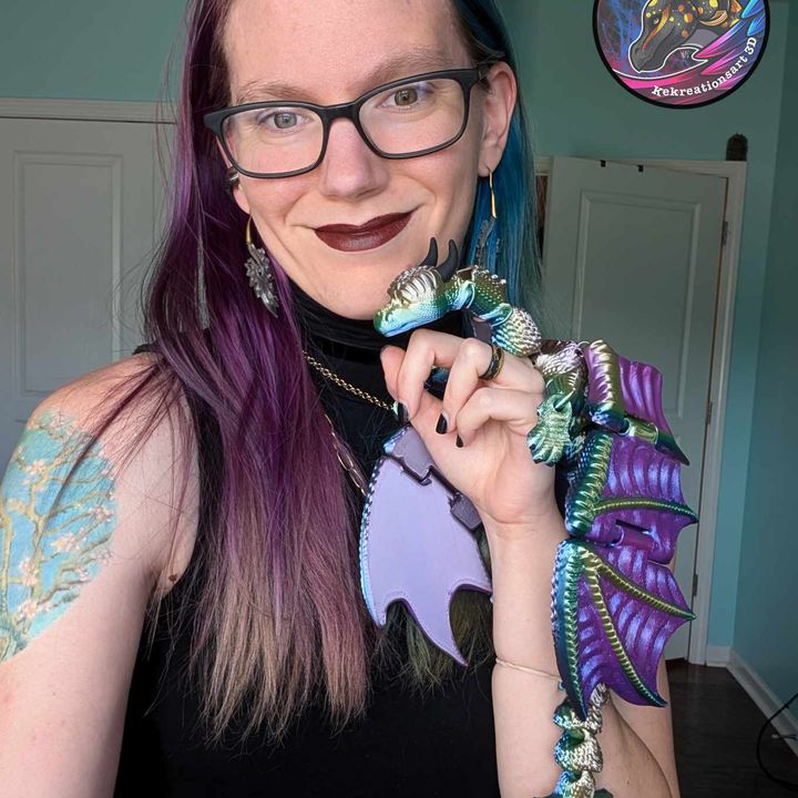 3D Printable Flexi Dragon Finger Arm Puppet by Kirsten M