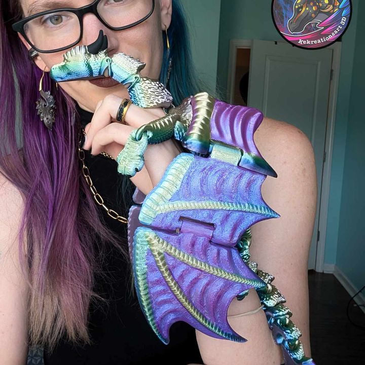 3D Printable Flexi Dragon Finger Arm Puppet by Kirsten M