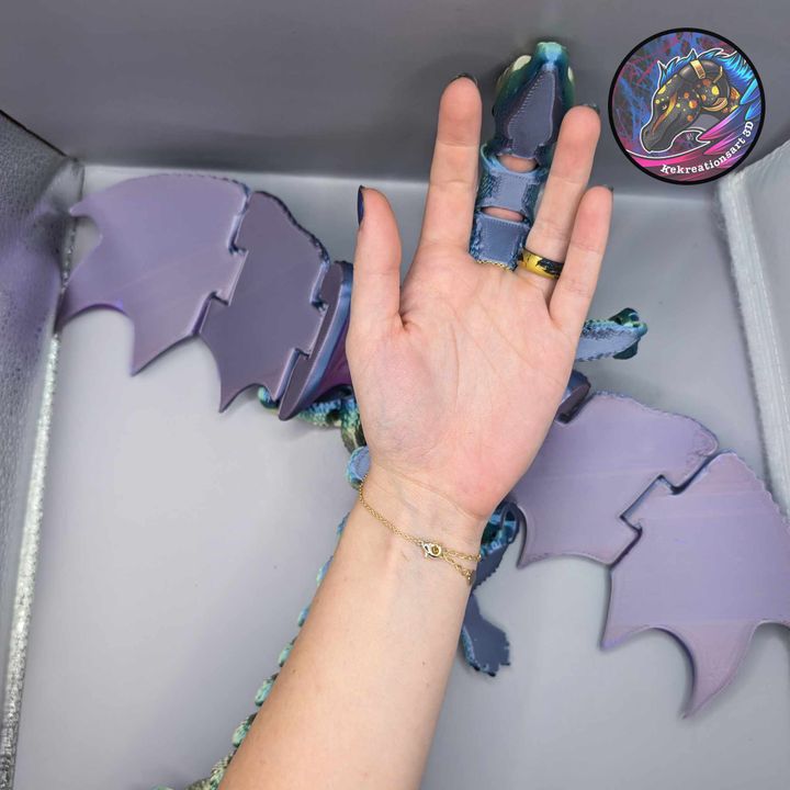 3D Printable Flexi Dragon Finger Arm Puppet by Kirsten M