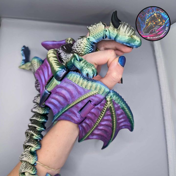 3D Printable Flexi Dragon Finger Arm Puppet by Kirsten M