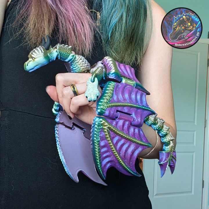 3D Printable Flexi Dragon Finger Arm Puppet by Kirsten M