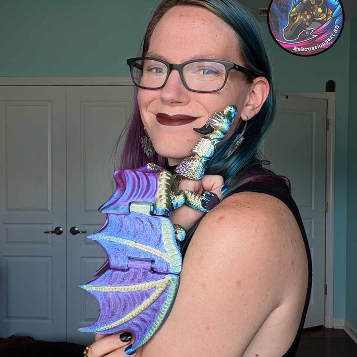 3D Printable Flexi Dragon Finger Arm Puppet by Kirsten M