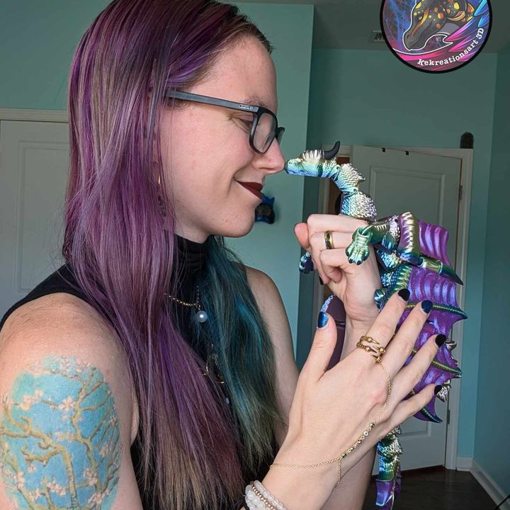 3D Printable Flexi Dragon Finger Arm Puppet by Kirsten M