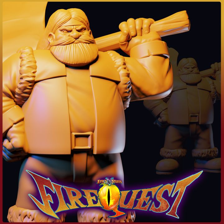 3D Printable Logman, Fire Quest Miniature - Pre-Supported by Epics N Stuffs