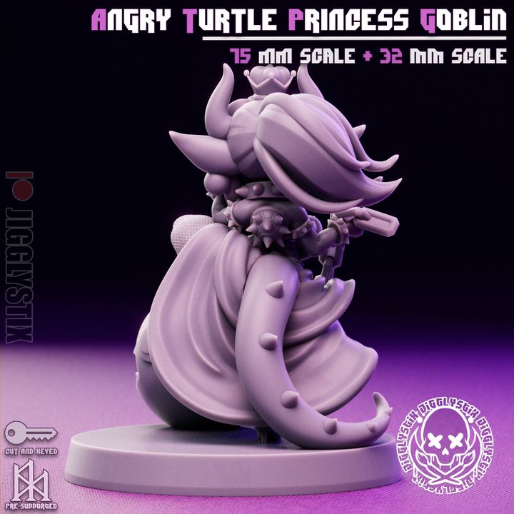 3D Printable Angry Turtle Princess Goblin by Jigglystix