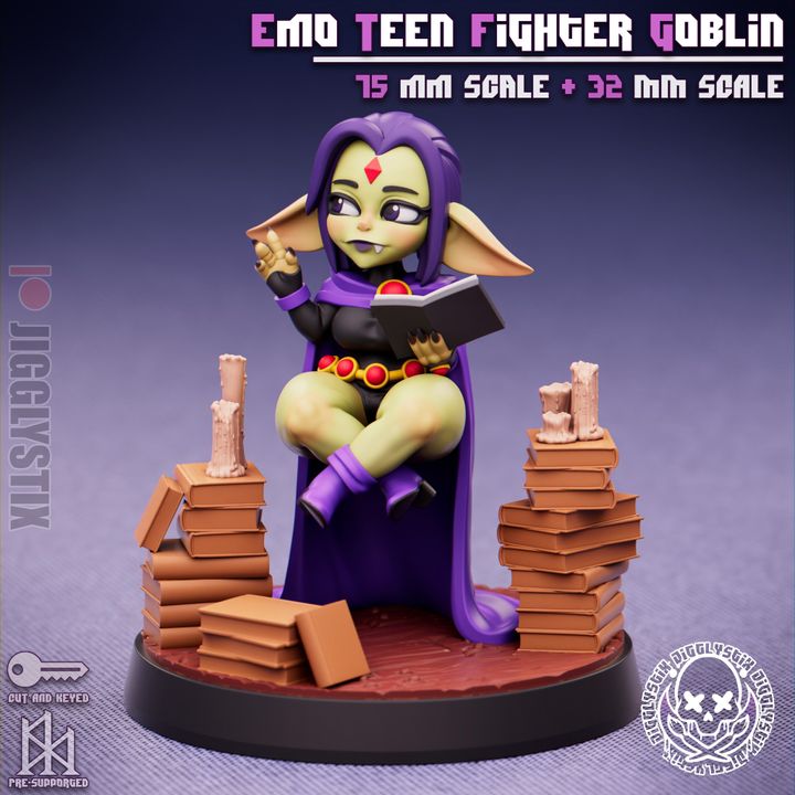 3D Printable Emo Teen Fighter Goblin by Jigglystix