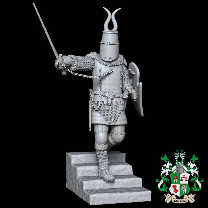 3D Printable Early 14th Century Knight with Great Helmet by Styriwar