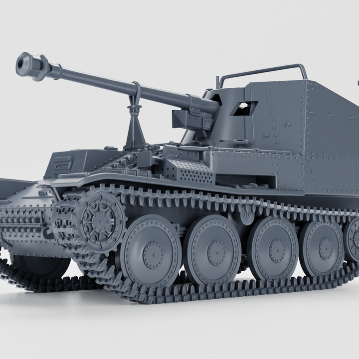 3D Printable Marder III Ausf.M (Sd.Kfz.138) + 3 Tankmen (Germany, WW2 ...