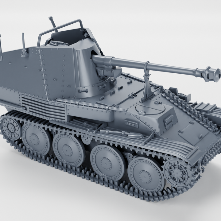 3D Printable Marder III Ausf.M (Sd.Kfz.138) + 3 Tankmen (Germany, WW2 ...