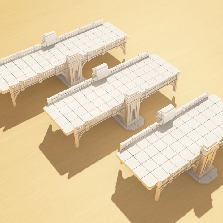 3D Printable Concretium - modular bridges by LumosMiniatureTerrain