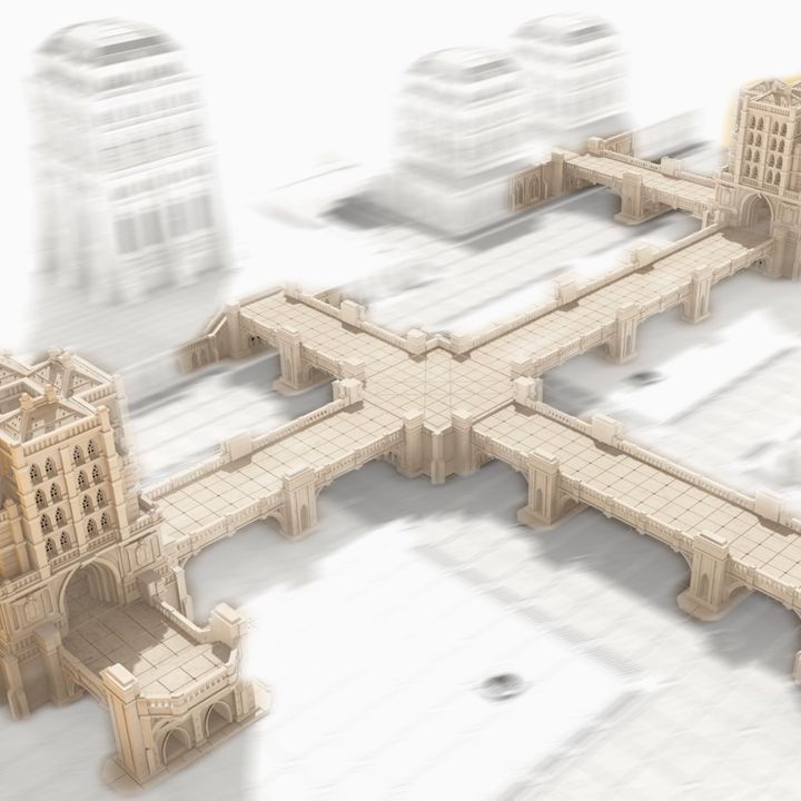 3D Printable Concretium - modular bridges by LumosMiniatureTerrain