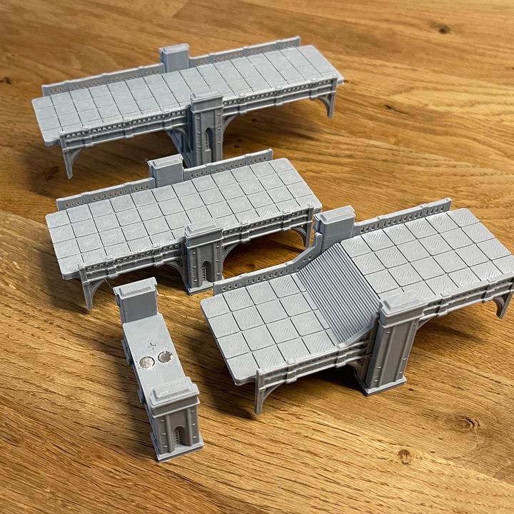 3D Printable Concretium - modular bridges by LumosMiniatureTerrain